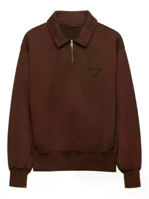 Prada Triangle-logo Half-zip Polo Shirt