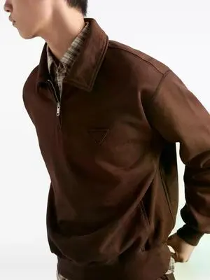 Prada Triangle-logo Half-zip Polo Shirt