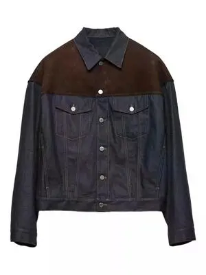 Prada Suede-panel Denim Jacket