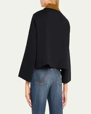 FRAME Cropped Cotton Gabardine Trench Coat