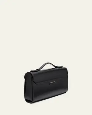 ANYA HINDMARCH Mortimer Boxy Leather Clutch Bag - Black