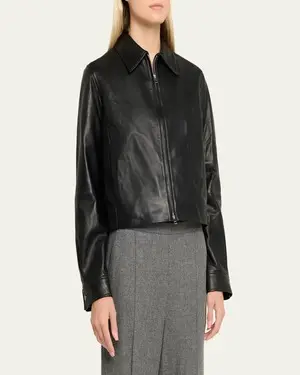 Vince Cropped Faux Leather Jacket