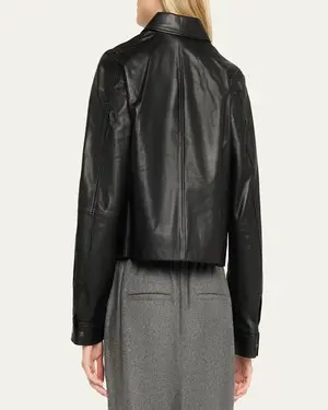 Vince Cropped Faux Leather Jacket