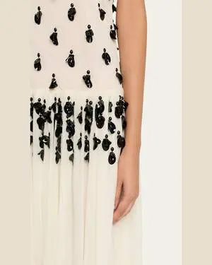 DIOTIMA Embellished Sleeveless Tiered Midi Dress