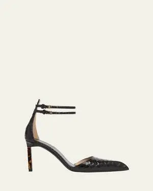TOM FORD Python Stamped Leather Pumps
