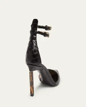 TOM FORD Python Stamped Leather Pumps