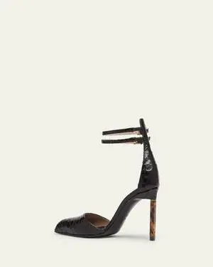 TOM FORD Python Stamped Leather Pumps