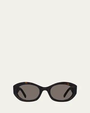 Givenchy Tortoise Acetate 4G Oval Sunglasses Dark Havanabrown