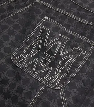 Amiri Cotton-linen Blend Ma Quad Shorts - Black