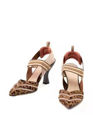 Fendi 85mm Colibrì Leopard-print Pumps