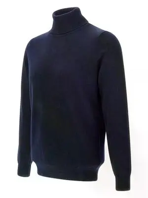 KANGRA Ribbed Cashmere Roll-neck Sweater - Blue