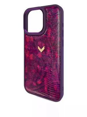 VELANTE Lizard-texture Iphone 16 Pro Max Case - Purple