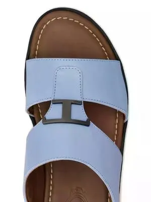 TOD'S Leather T-bar Wedge Sandals