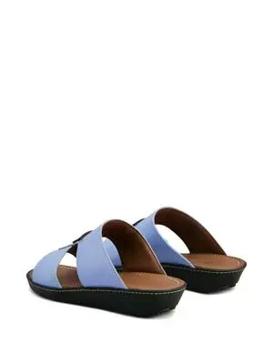 TOD'S Leather T-bar Wedge Sandals