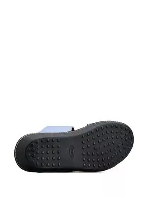 TOD'S Leather T-bar Wedge Sandals