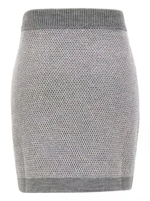 Elisabetta Franchi Ribbed-waistband Skirt - Grey