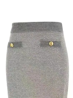 Elisabetta Franchi Ribbed-waistband Skirt - Grey