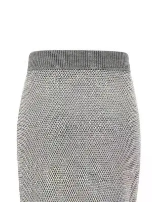 Elisabetta Franchi Ribbed-waistband Skirt - Grey