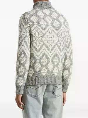 Peserico Fair Isle Pattern Wool-blend Turtleneck Sweater