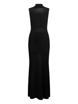 Liu Jo Ribbed High-neck Maxi Dress - Black