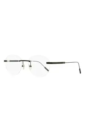 Zegna Rimless Oval Eyeglasses