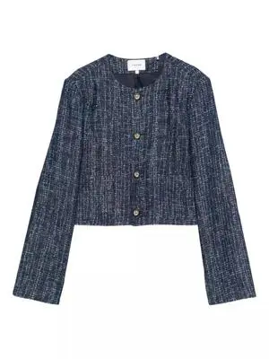 FRAME Tweed Button-up Jacket - Blue
