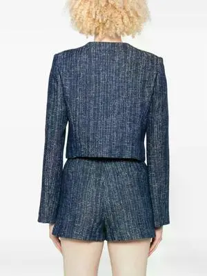 FRAME Tweed Button-up Jacket - Blue
