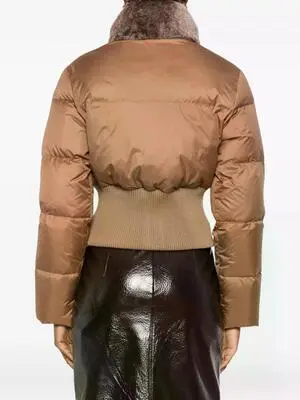 Fendi Shearling-collar Padded Jacket - Brown