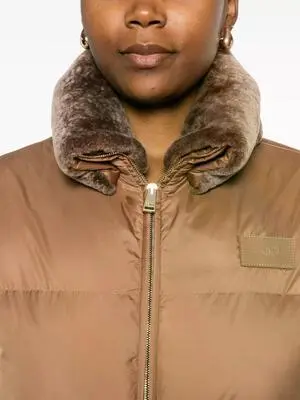Fendi Shearling-collar Padded Jacket - Brown