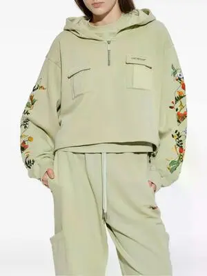 Off-White Floral Hoodie - Green