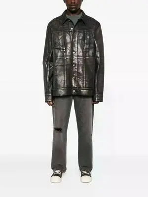 Rick Owens Jumbo Metallic-effect Denim Jacket