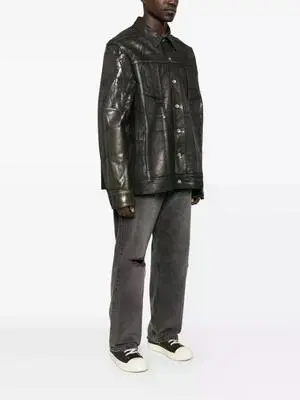 Rick Owens Jumbo Metallic-effect Denim Jacket