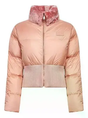 Fendi Quilted Shearling-collar Jacket - Pink