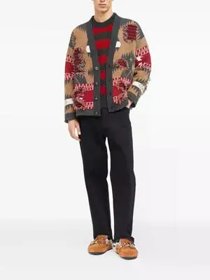 Alanui Patterned Fringed Cardigan - Brown