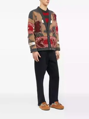 Alanui Patterned Fringed Cardigan - Brown