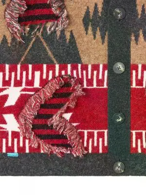 Alanui Patterned Fringed Cardigan - Brown