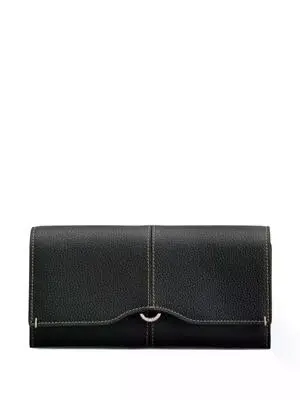 TOD'S Leather Stitched Wallet - Black