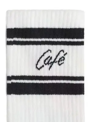 CAFÉ KITSUNÉ Striped Ribbed Socks