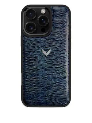VELANTE Lizard-texture Iphone 16 Pro Max Phone Case - Blue