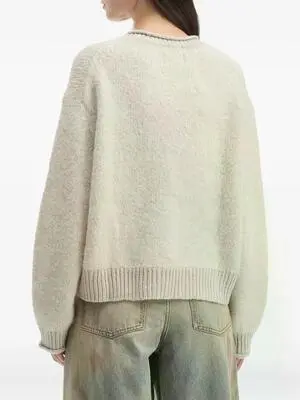Izzue Ribbed-cuff Crew-neck Sweater