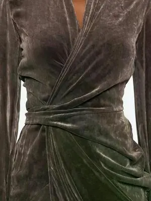 Rick Owens Draped Wrap Midi Dress - Brown