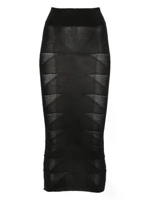Rick Owens Geometric-pattern Wool Mid-length Skirt