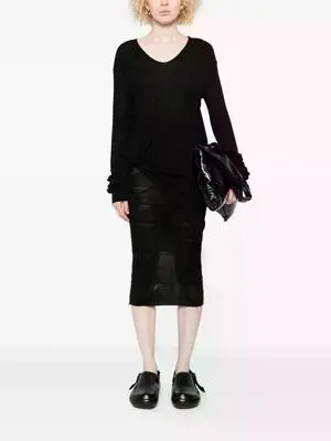 Rick Owens Geometric-pattern Wool Mid-length Skirt