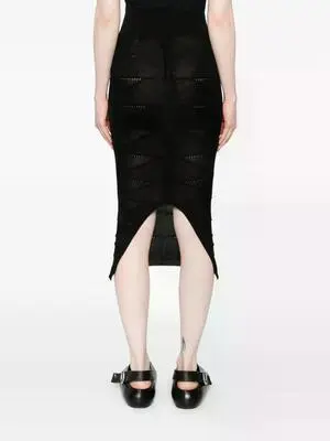 Rick Owens Geometric-pattern Wool Mid-length Skirt