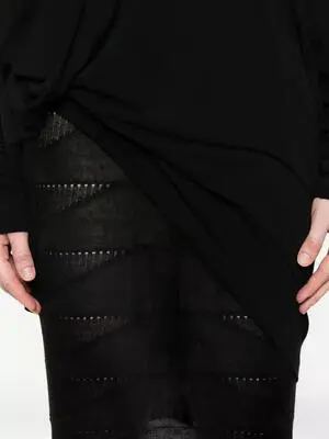 Rick Owens Geometric-pattern Wool Mid-length Skirt