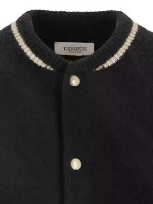LANEUS Knitted Bomber Jacket - Black