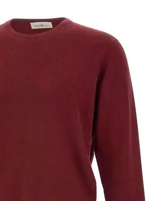 DELLA CIANA Crew-neck Ribbed Sweater - Red