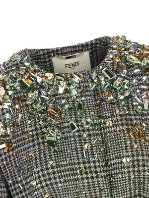 Fendi Crystal-embellished Tweed Jacket