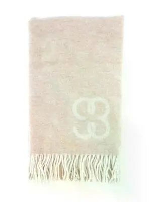 Filippa K Fringed Logo Scarf - Neutrals