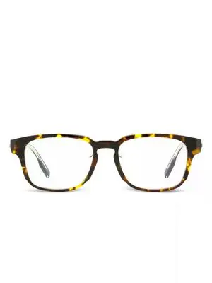 Zegna Rectangular Full Rim Eyeglasses - Brown